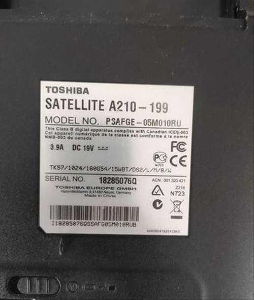 Toshiba satellite a210-199 ноутбук на запчасти