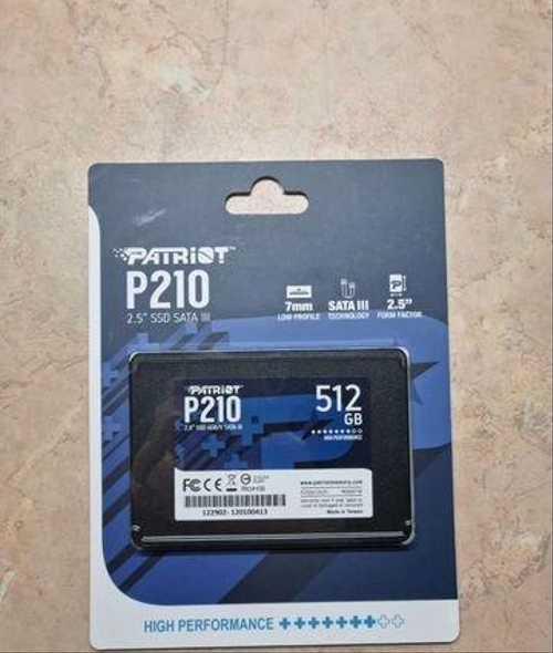 Жетский диск SSD 512 гб patriot p210