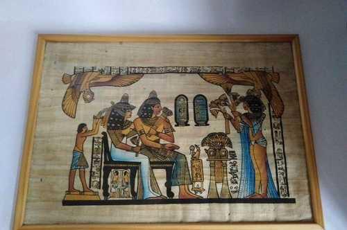 Картина на папирусе в раме(Египет) 41*31,5*1см