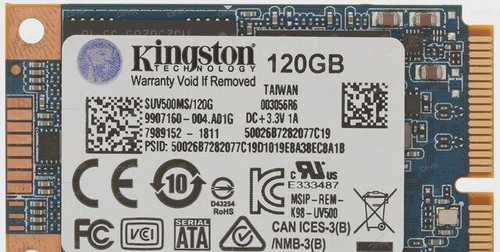 SSD msata накопитель Kingston SUV500MS/120 гб