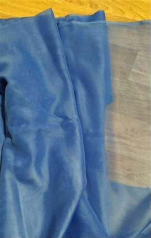 Ткань вуаль цвет сине-голубой 5,3 м
