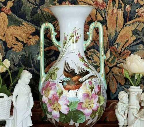 Старинная французская ваза ручной росписи