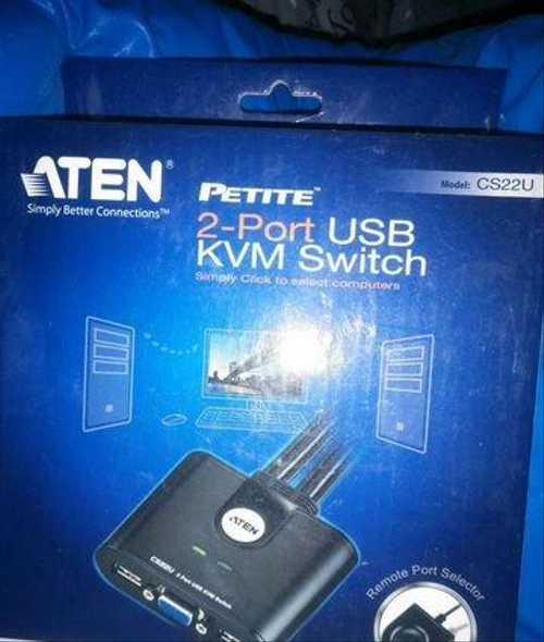 Новый KVM переключатель Aten 2-port usb dvi kvm sw