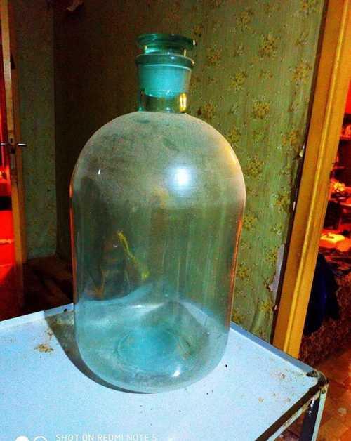 Стеклянная бутылка с крышкой 15 литров