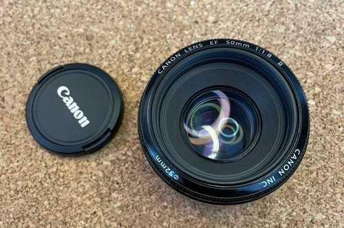 Объектив Canon портретный lens EF 50mm 1:1.8 II