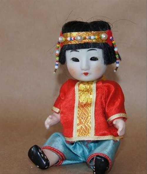 Старинная японская фарфоровая кукла Ичиматсу, 15см