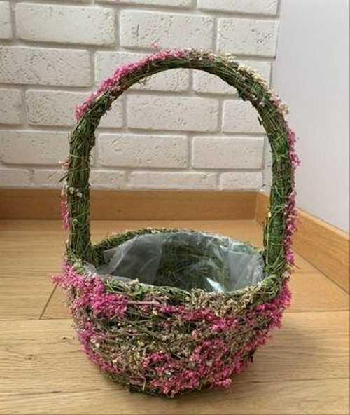 Декоративное кашпо корзина для цветов