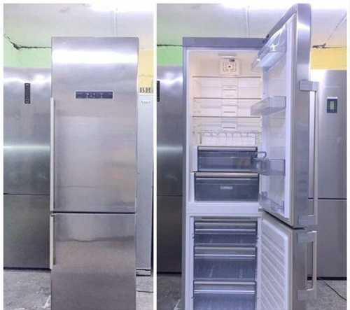 Холодильник бу металлик Bauknecht Польша
