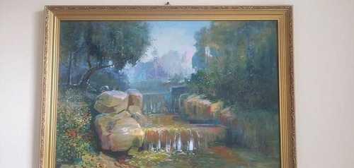 Картина маслом "Водопад"