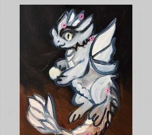 Картина маслом на холсте "Дракон"