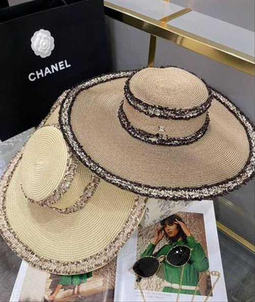 Широкополая соломеная шляпа Chanel (premium)