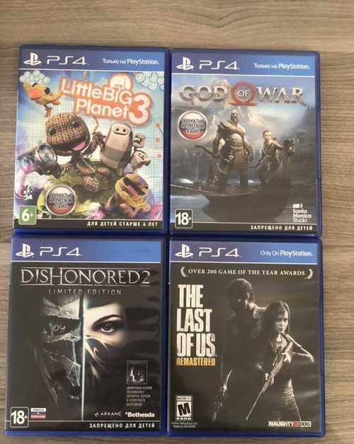 Игры PS4 God Of War, Dishonored 2 Limited Edition