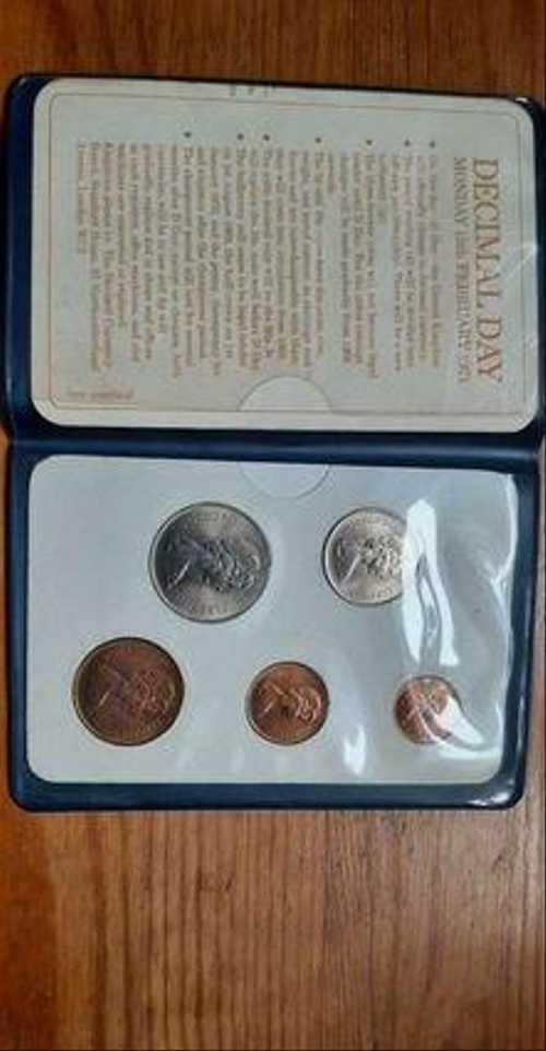 Первые Британские дисятичные монеты. Набор 1971г