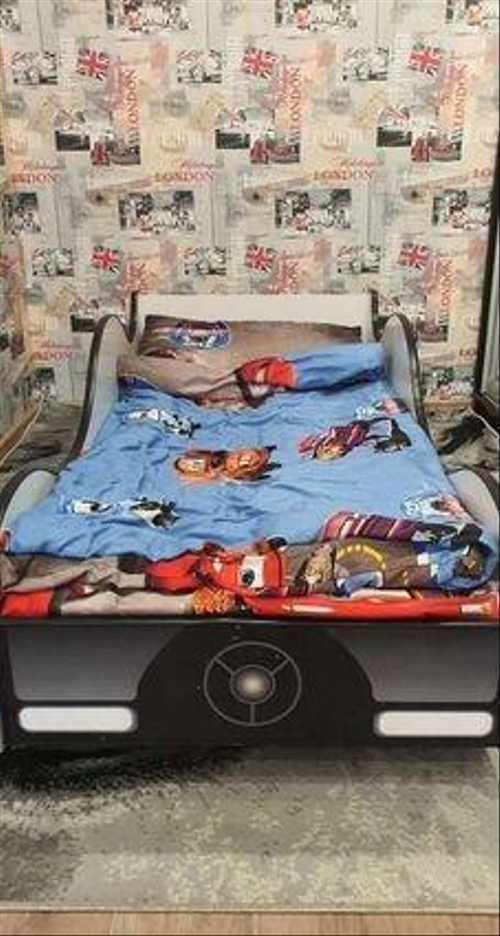 Кровать детская машинка Бэтмен