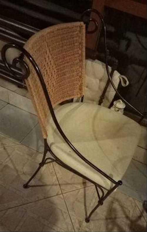 Гарнитур кресло диван стол плетёный кованый металл