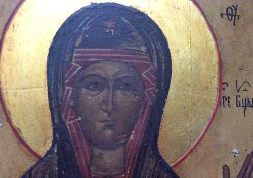 Икона старинная Знамение