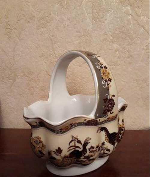 Вазочка корзинка/конфетница, royal porcelain
