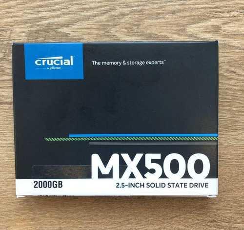 Новый диск SSD Crucial MX500 2Tb CT2000MX500SSD1