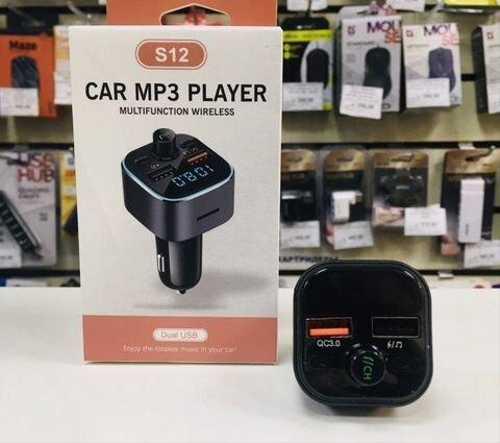 MP3 FM Modulator Bluetooth S12, 2-USB, 2.1A, QC 3