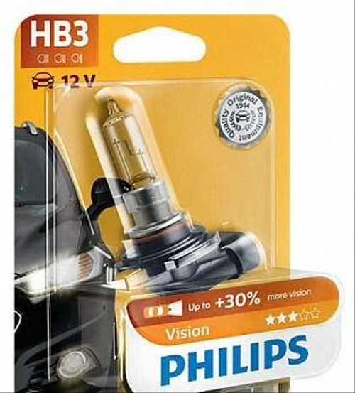 Лампа галогенная Philips HB3 9005 3200K Vision +3