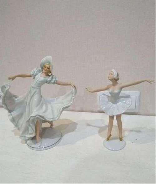 Фарфоровые статуэтки балерина и танцовщица Schauba