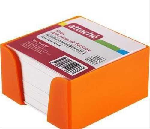 Блок-кубик для записей, в боксе "Fantasy", 9х9х5 см, цвет бокса оранжевый