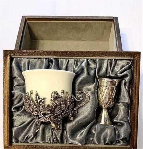 Набор подарочный gurel серебро чашка и стопка
