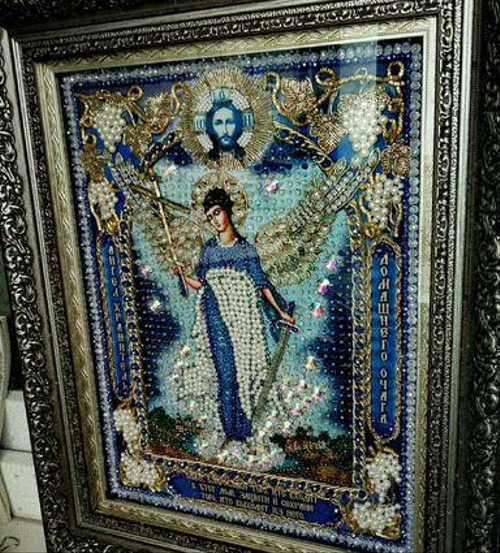 Икона Ангел Хранитель домашнего очага вышивка кнат