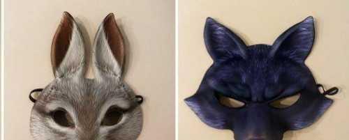 Реалистичные маски кролика и волка