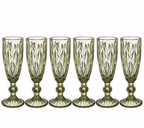 Lefard набор бокалов для шампанского ромбо 6шт. серия muza color 150мл. / В20 см