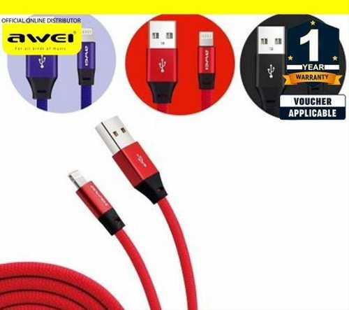 Lightning кабель Awei CL-97 red