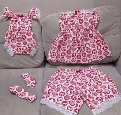 Новогодние пижамы для мамы и дочки
