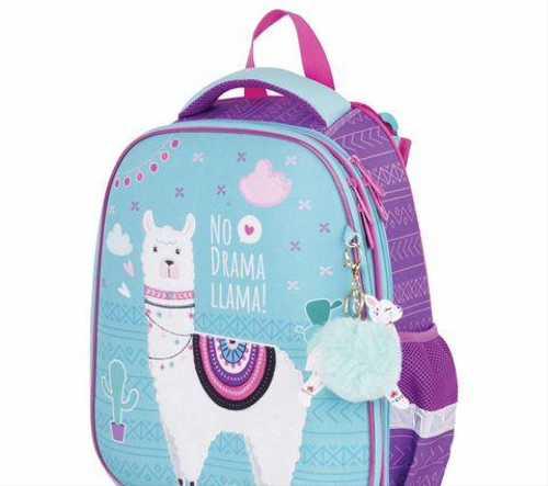 Ранец жесткокаркасный Brauberg Premium, 2 отделения, с брелком, "Llama", 38*29*16 см (228786)