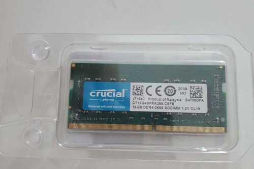 Оперативная память crucial ddr4 sodimm 16g