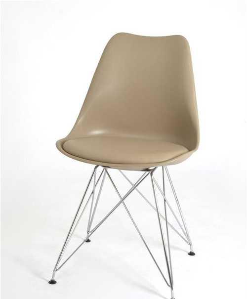 Стул eames soft metal hrom бежевый