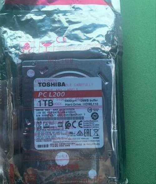 Новый Жёсткий диск 1TB toshiba PC L200 2,5”