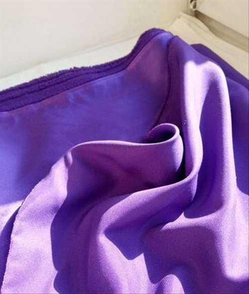 Отрез ткани фиолетовый креп сатин сиреневый