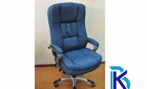 Офисное кресло "Авокадо" ткань рогожка, Серо-Синяя