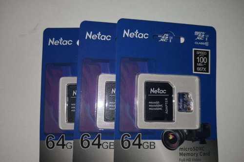 Карта памяти MicroSD Netac 64GB