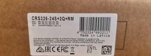 Коммутатор mikrotik 24SFP+CRS326-24S+2Q+RM