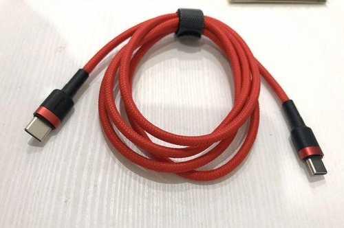 Кабель USB C Baseus Kevlar красный метровый