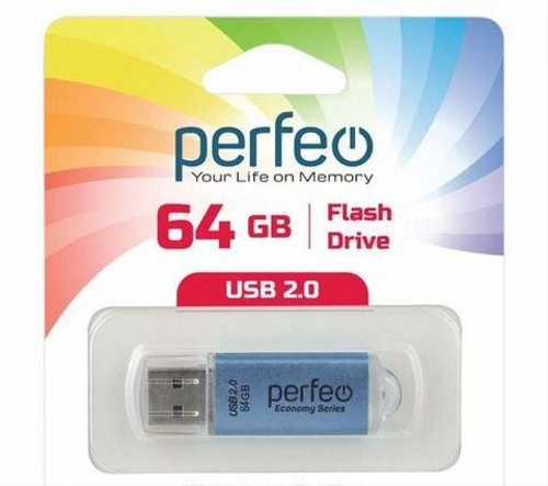 Флэшка 64Gb USB 2.0 Perfeo E01 Blue Новые. Много