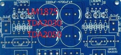 LM1875 TDA2030 TDA2050 печатная плата 2 канала