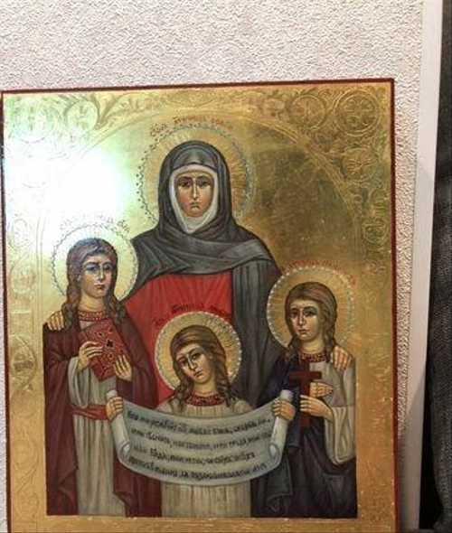 Икона рукописная Вера,Надежда, Любовь и Мать София