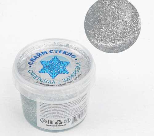 Слайм стекло с серебристыми блёстками