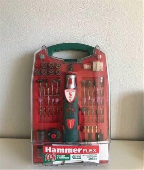 Гравер аккумуляторный Hammer Flex + 118 насадок