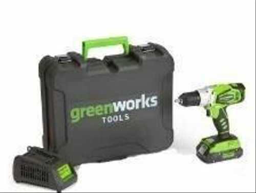 Дрель-шуруповерт аккумуляторная Greenworks G24DDK2