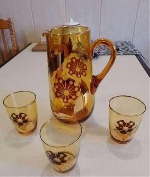 Кувшин и стаканы богемия