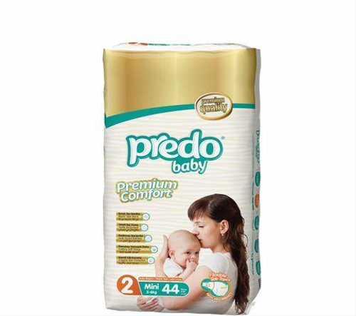 Подгузники Predo Baby, 44 шт, № 2, 3-6 кг, мини (Т-102)