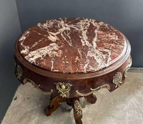 Чайный столик старинный с мрамором